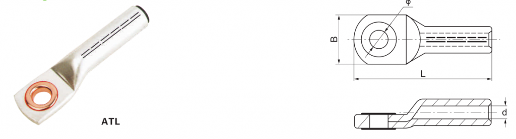 Cable lug And Wire Terminals ATL type Copper-Aluminum Bimetal Lug Power ...